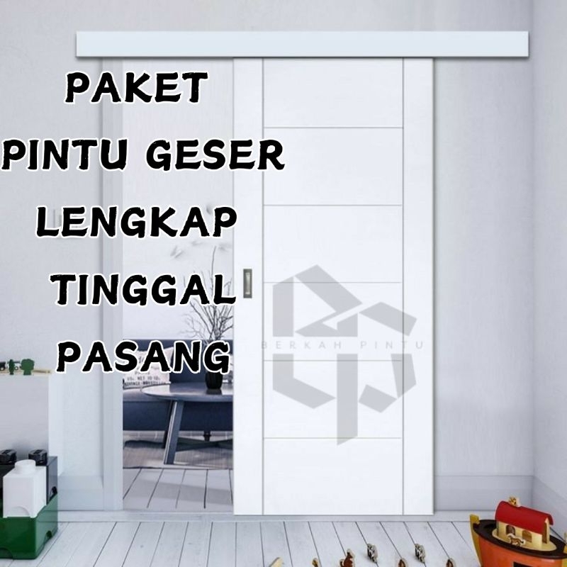 Jual PAKET PINTU GESER LENGKAP TINGGAL PASANG + STOPER/TIANG PENGUNCI ...