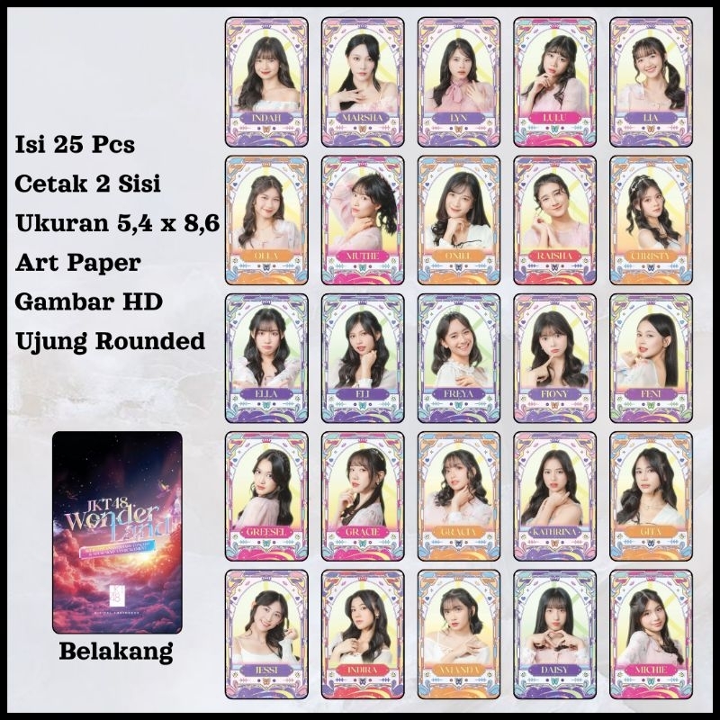 Jual PC JKT48 Wonderland, Photocard JKT48 Wonderland Unofficial/Fanmade (2 Sisi,25 Pcs)Edisi ...