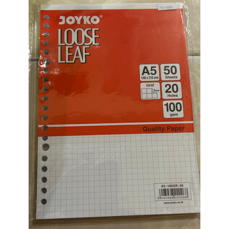 Jual Loose Leaf A5 100 Sheets Joyko Kertas Isi Binder | Shopee Indonesia