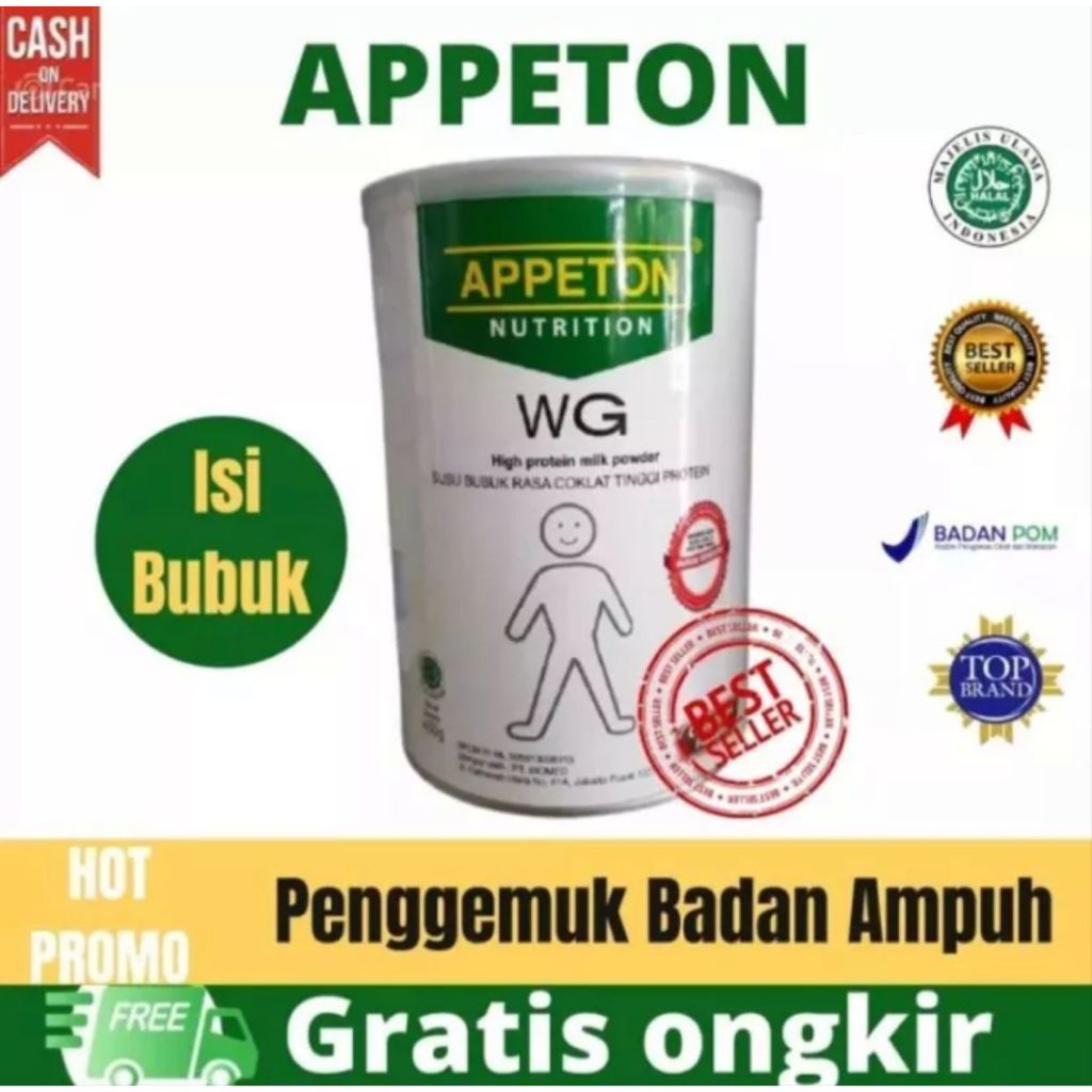 Jual Appeton Nutrition WG Premium Protein Milk Powder Isi Bubuk ...