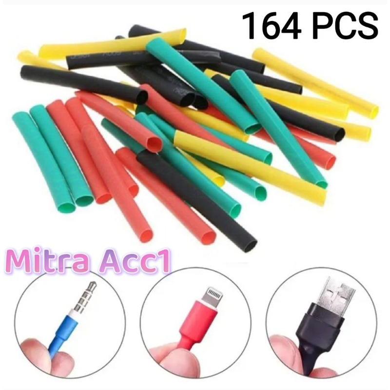 Jual 164pcs Isolasi Bakar Kabel Listrik Head Shrink Tube Kabel Bakar ...