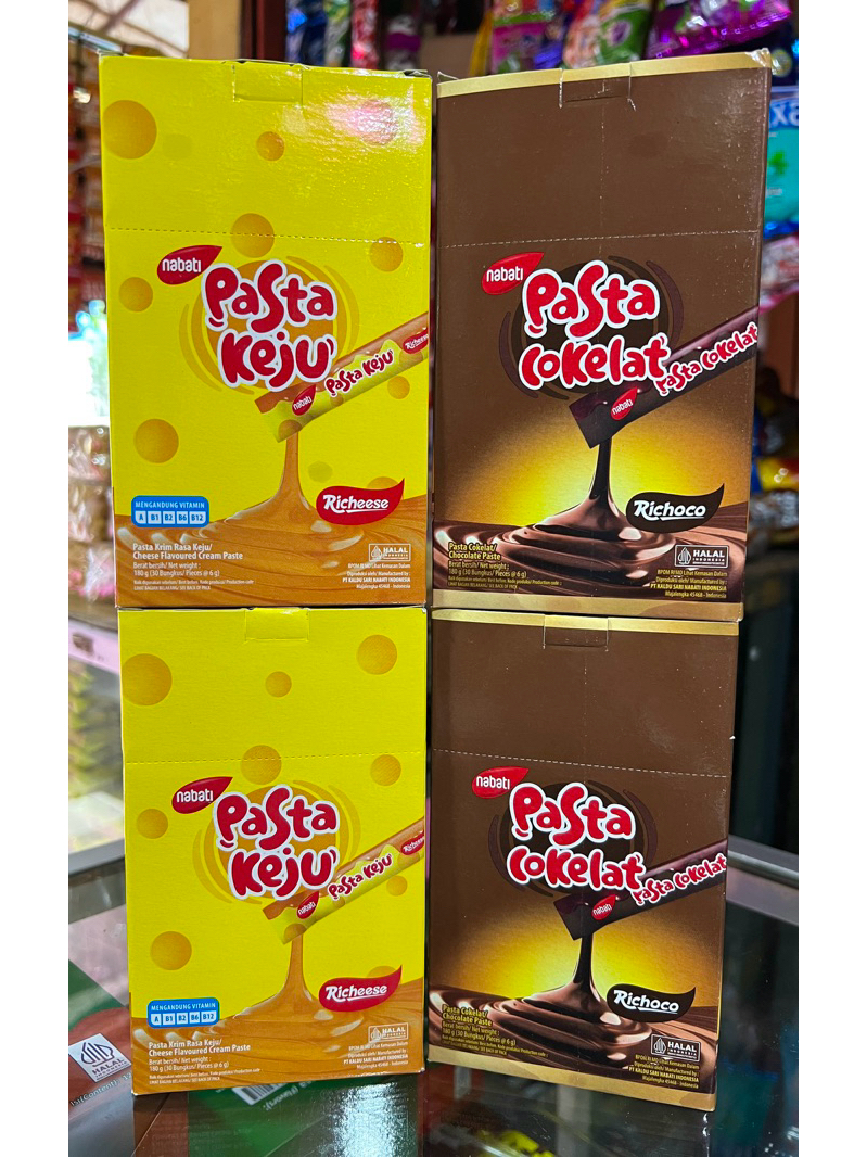 Jual Nabati Pasta Keju dan Cokelat (1 Box isi 30 pcs) @6 g | Shopee ...