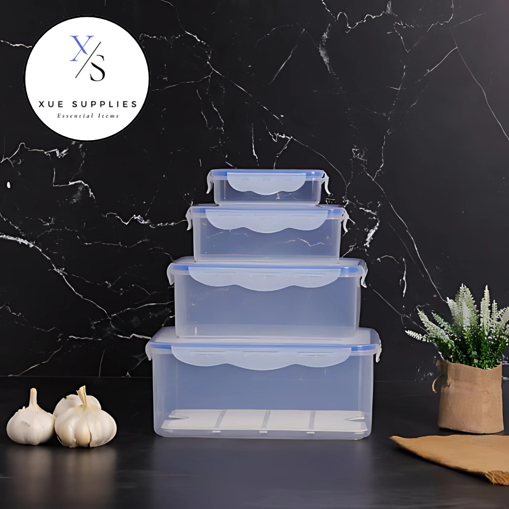 Jual Kotak Makanan Storage Box Berkualitas 4 Ukuran Berbeda Transparan ...
