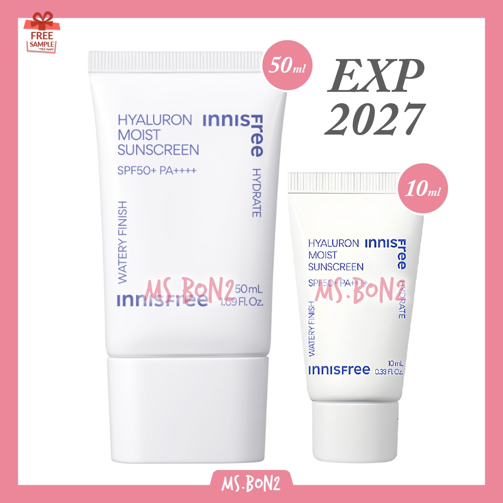 Jual Innisfree Hyaluron Moist / Mild Cica Sunscreen SPF50+ PA++++ 10ml ...