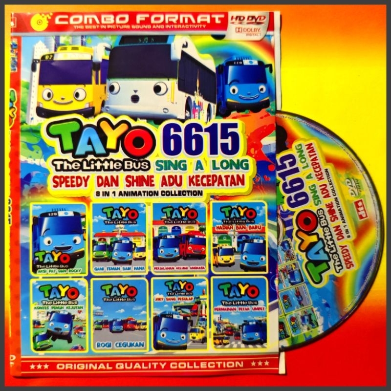 Jual Kaset Film Kartun Anak Koleksi Mobil Bus Tayo Vol. 6615 Edisi Terpopuler isi 8 Judul Bahasa ...