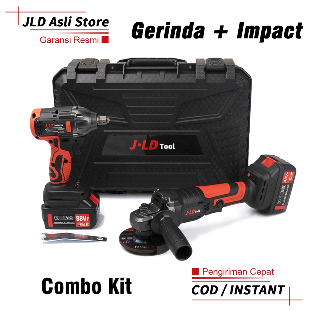 Jual JLD 88Vf Gerinda Dan Impact Wrench Paket Lengkap Brushless 4 inci ...