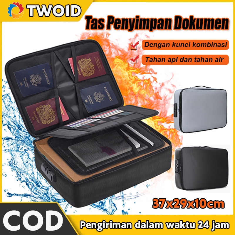 Jual Tas Penyimpan Dokumen Tahan Api dan Air Tiga lapisan Kunci ...