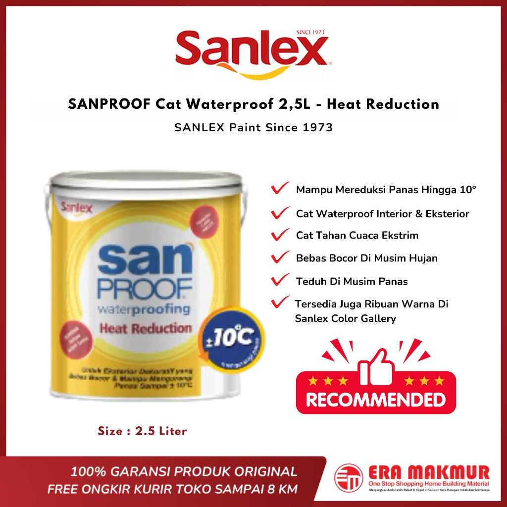 Jual SANLEX - SANPROOF Cat Waterproof 2,5L - Heat Reduction – Cat ...