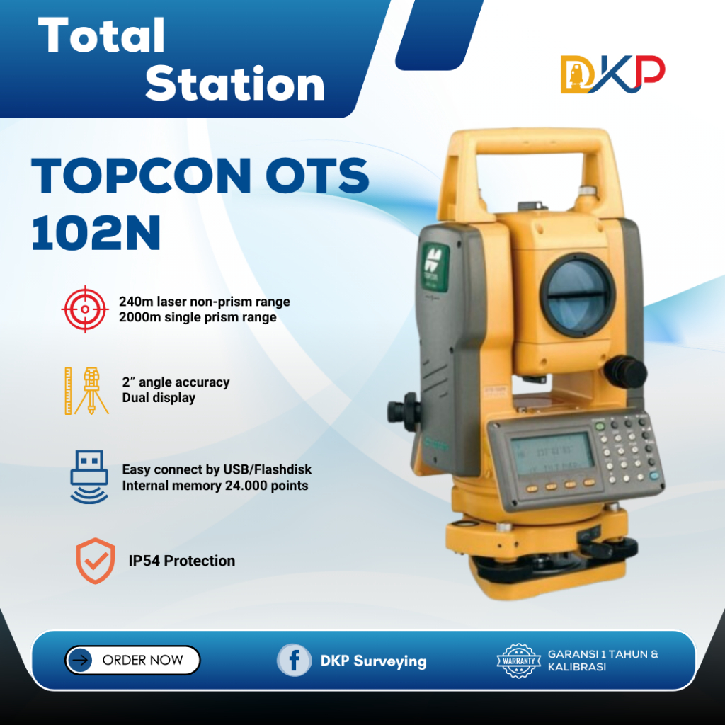 Jual Total Station TOPCON OTS - 102N / TS TOPCON OTS - 102N Complete ...