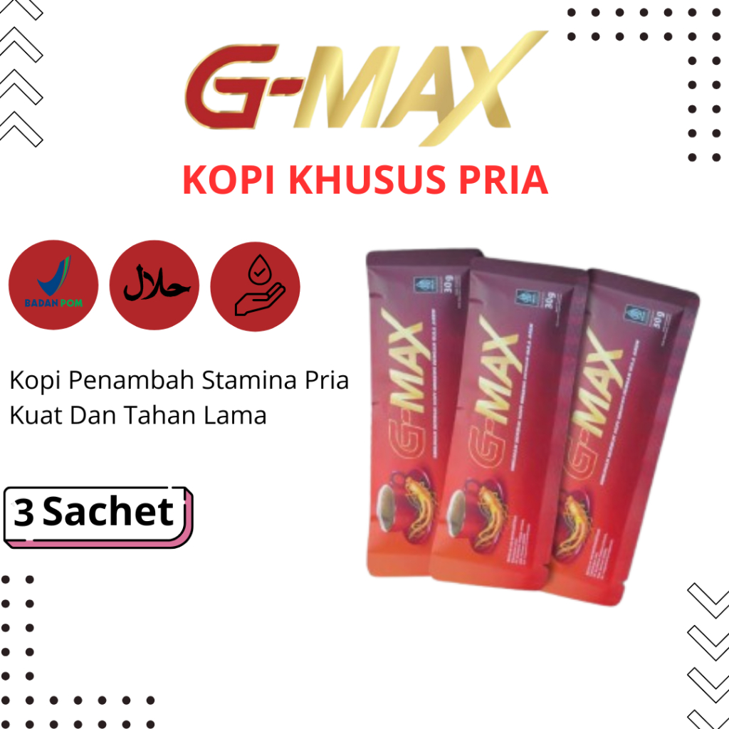 Jual BISA COD GMAX MINUMAN KOPI GINSENG STAMINA PRIA TAHAN LAMA SEMALAMAN 1 SACHET BPOM | Shopee ...