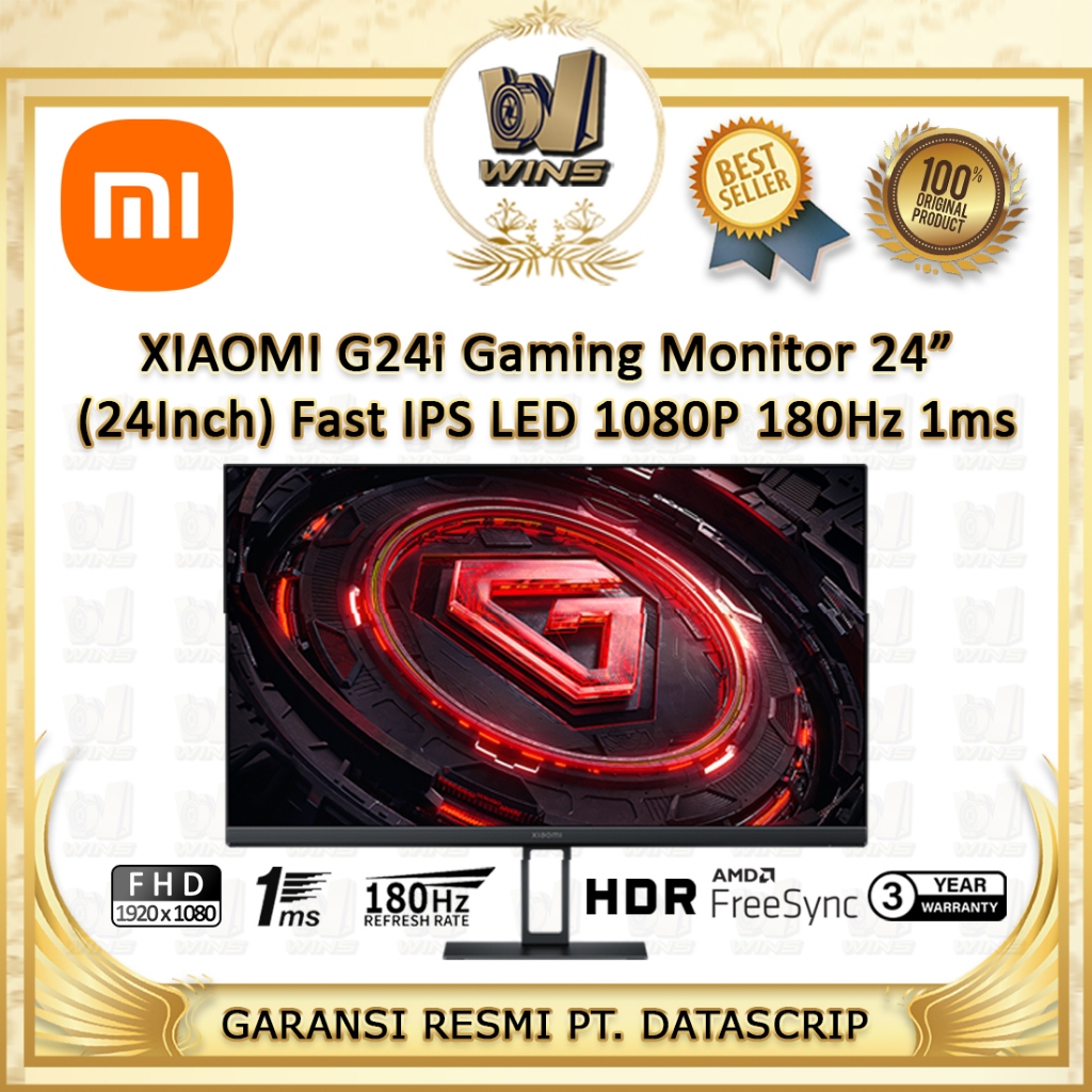 Jual XIAOMI G24i Gaming Monitor 24” (24Inch) Fast IPS LCD 1080P 180Hz ...