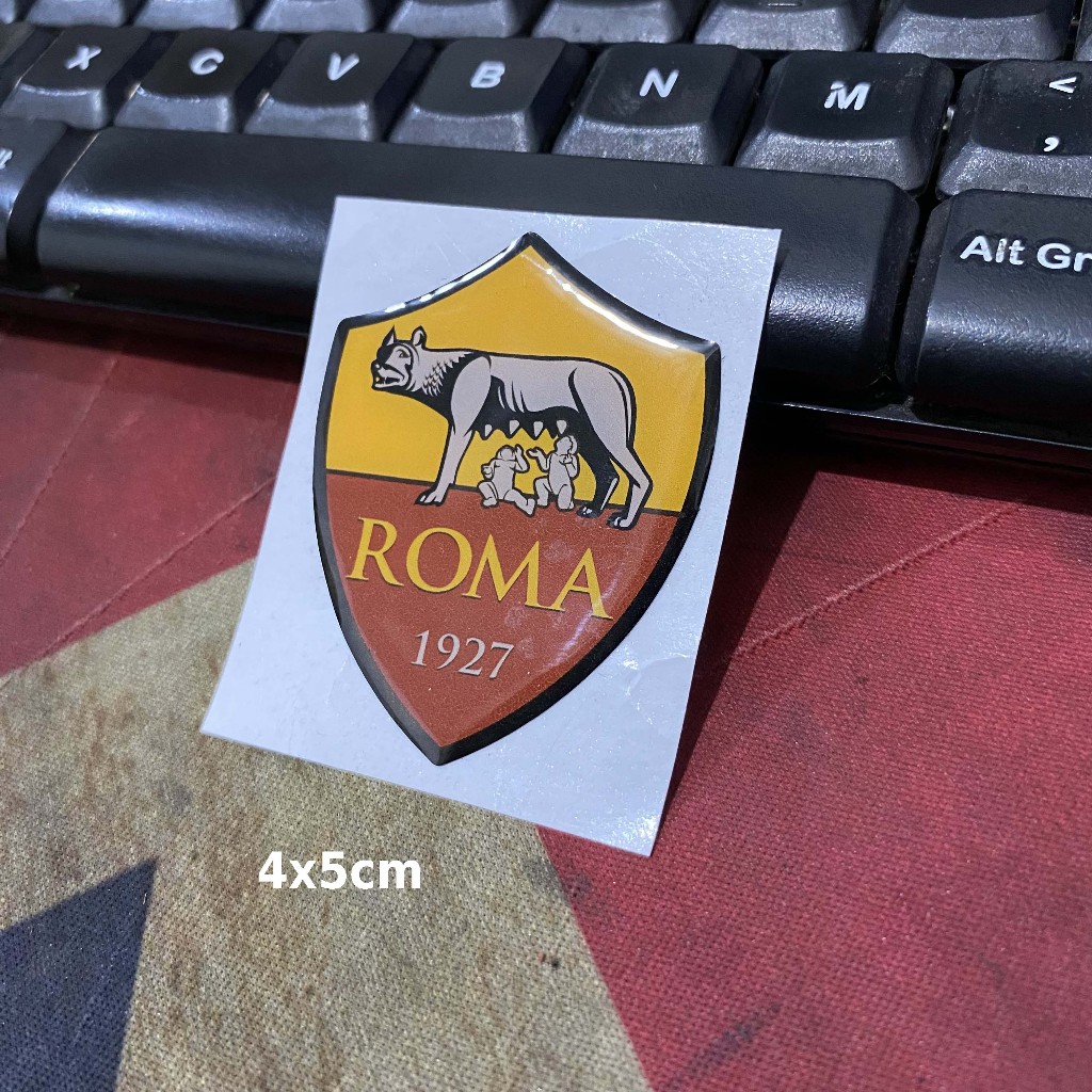 Jual Sticker Timbul Resin AS ROMA Logo Lycal 3D Stiker Kecil Satuan ...