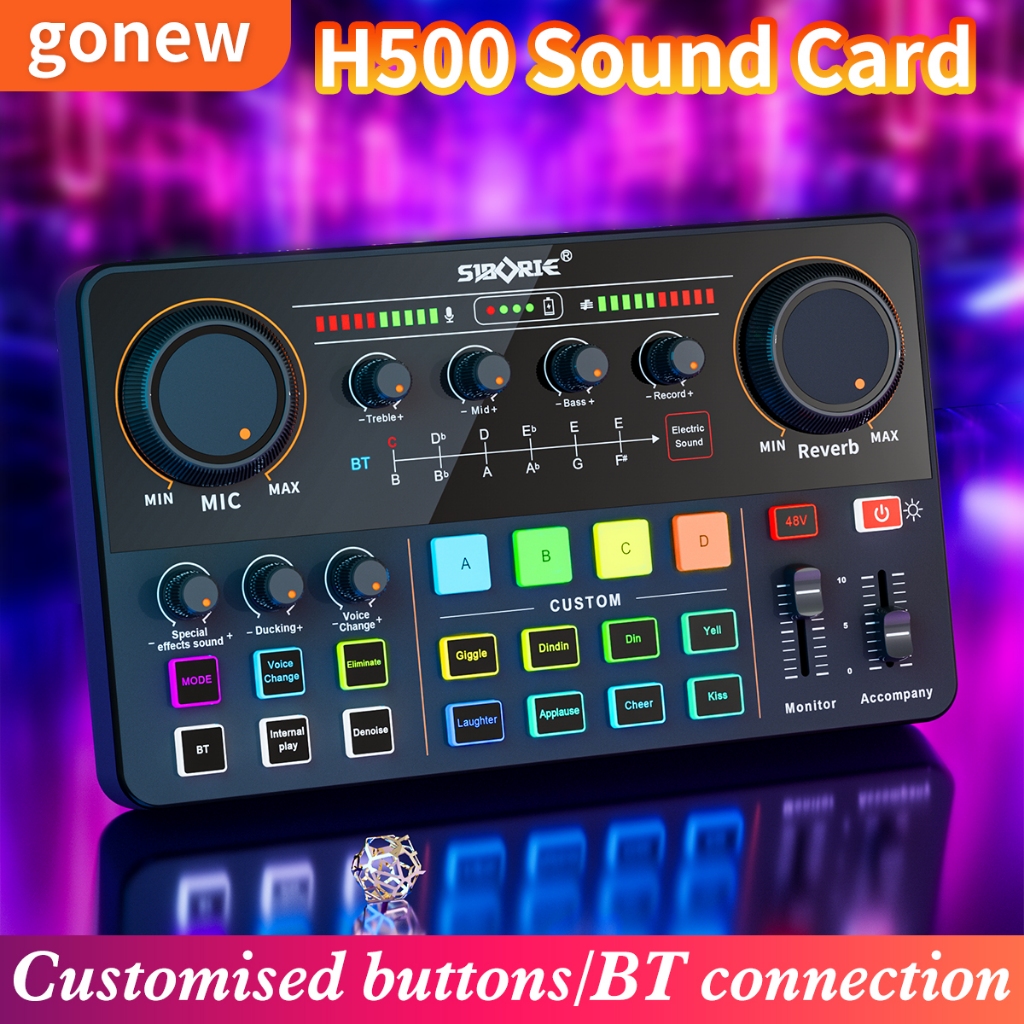 Jual Gonew H500 48V soundcard black white pink Original Paket Lengkap ...
