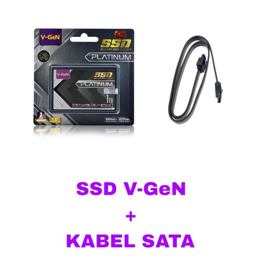 Jual SSD V-GEN SATA 3 PLATINUM/RESCUE - 128GB/256GB/512GB/1TB +KABEL ...