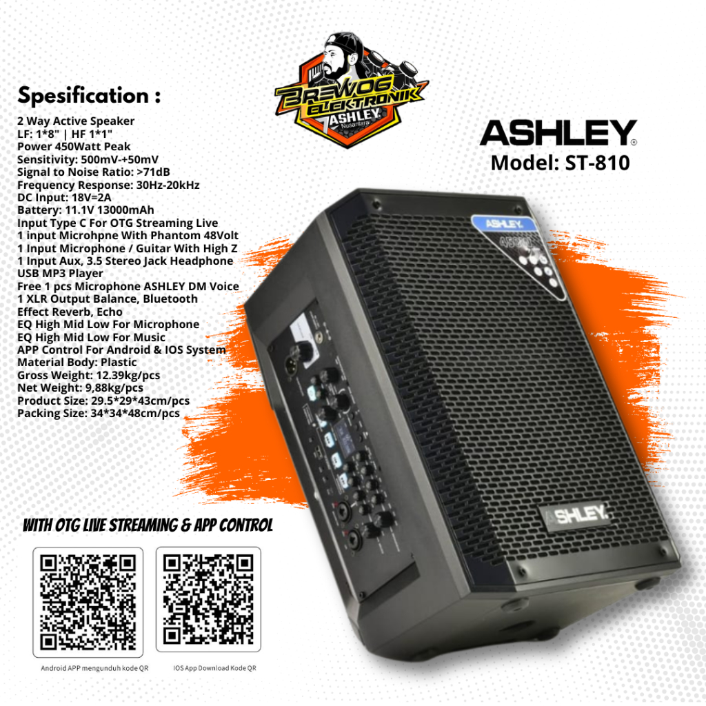 Jual SPEAKER AKTIF 2WAY ST-810 ASHLEY | Shopee Indonesia