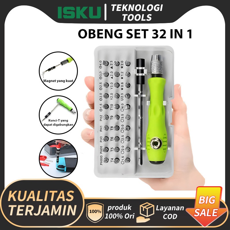 Jual Isku Obeng Set 32 In 1 Obeng Hp Set Obeng Manual Lengkap Kecil Dan Mudah Dibawa Obeng Set ...