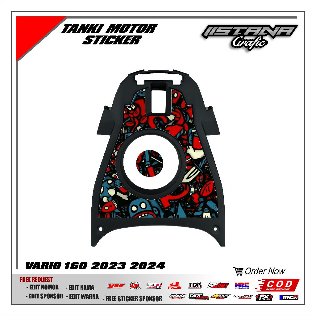 Jual Sticker Cover Pelindung Tanki Variasi Tanki Vario 2023 2024 MOTIF ...