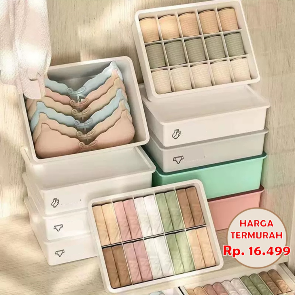 Jual STORAGE BOX UNDERWEAR / KOTAK PENYIMPANAN PAKAIAN DALAM KAOS KAKI ...