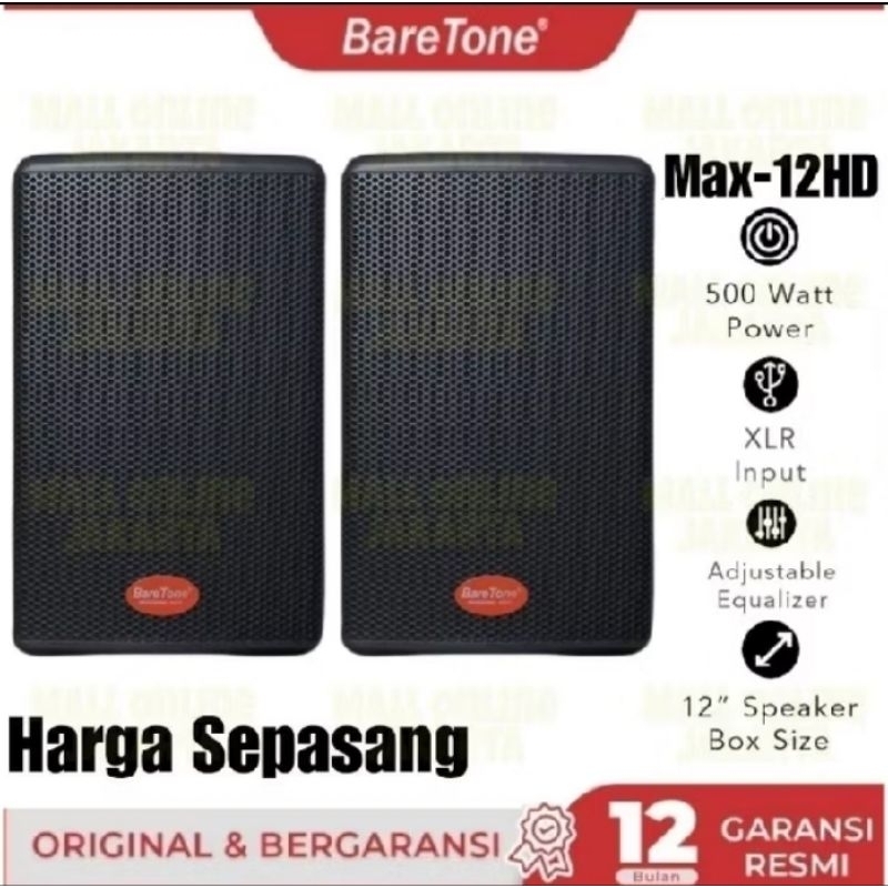 Jual BARETONE Speaker Aktif Max 12 HD Original Garansi Resmi max12hd ...