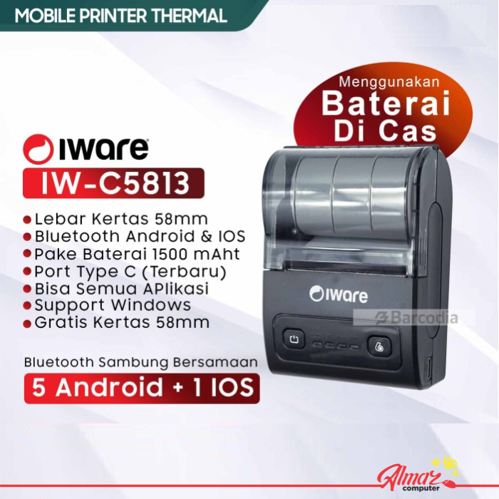 Jual Printer Kasir Bluetooth Thermal Iware C5813 58mm | Shopee Indonesia