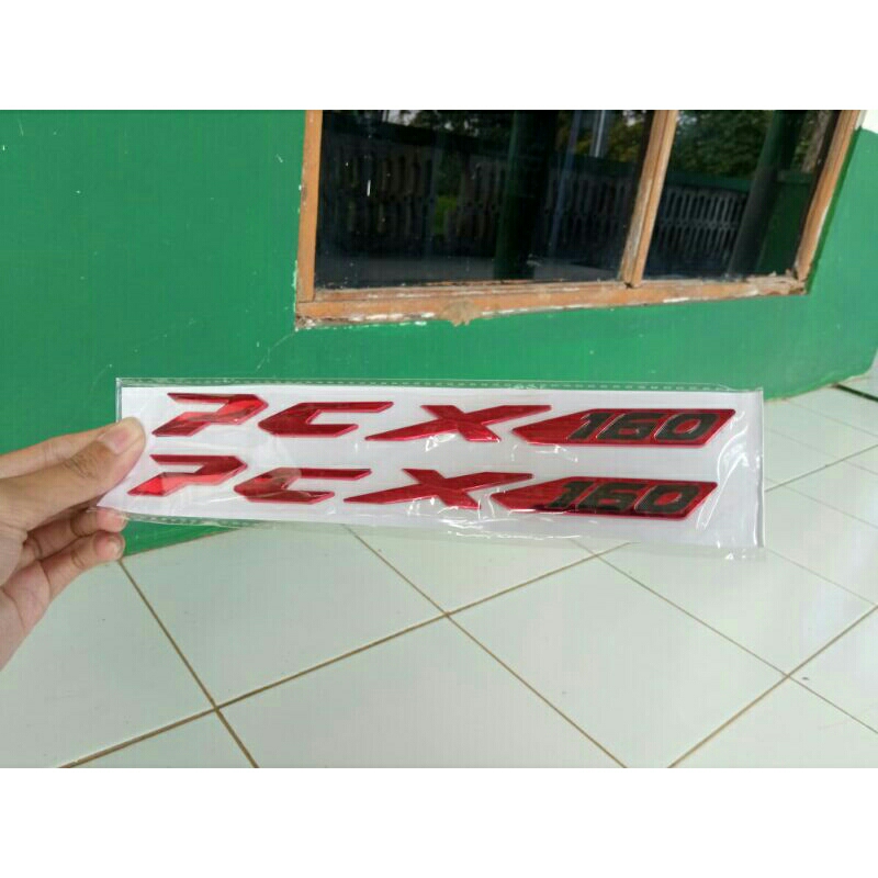 Jual Emblem Honda PCX 160 sepasang 2pcs Warna Merah Bahan ABS Bagus ...