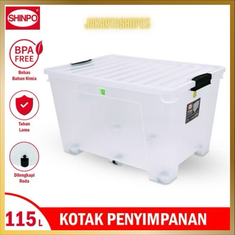 Jual SHINPO Titan Kontainer Plastik 115 Liter Dengan Roda Container Box ...