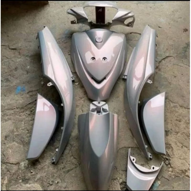 Jual fullset body halus Mio j warna silver lembayung merah | Shopee ...