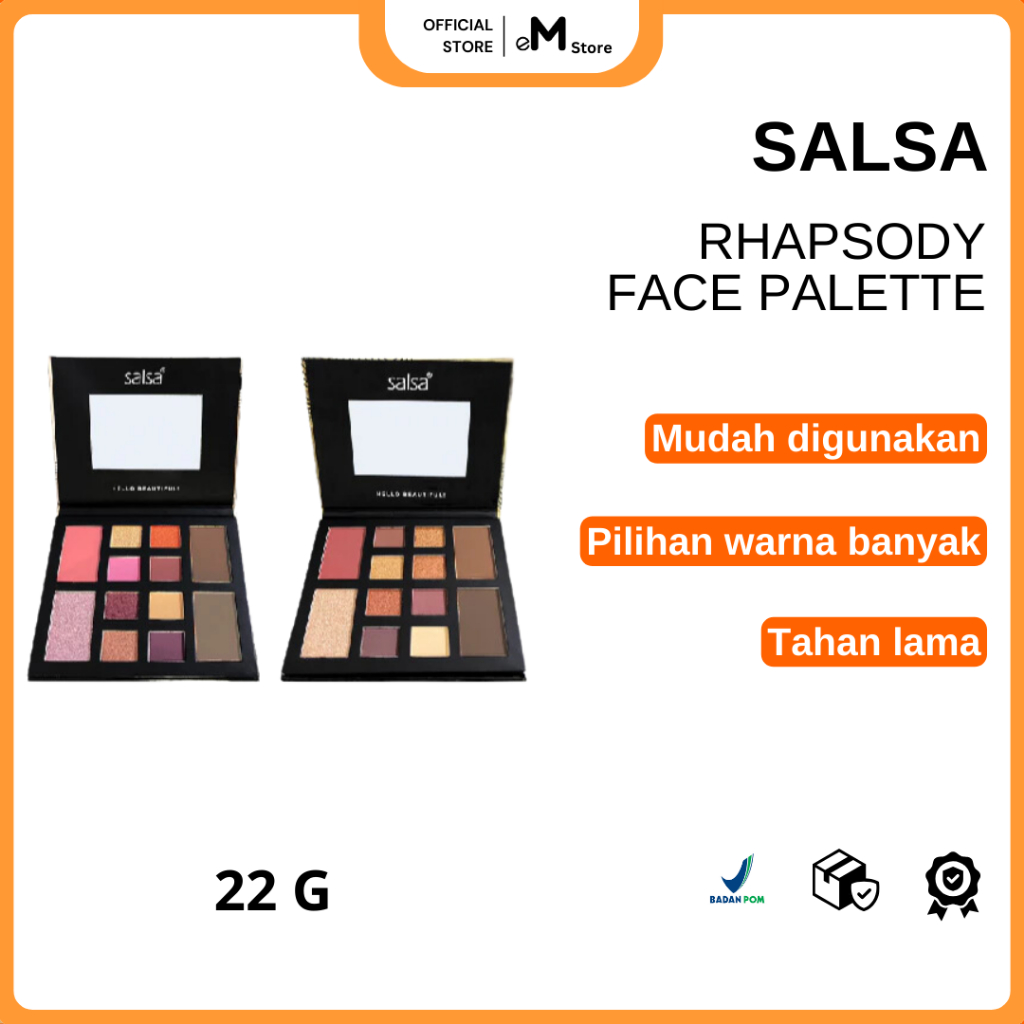 Jual SALSA - RHAPSODY PRO FACE PALLETE 22G | Palet Eyeshadow Blush On ...