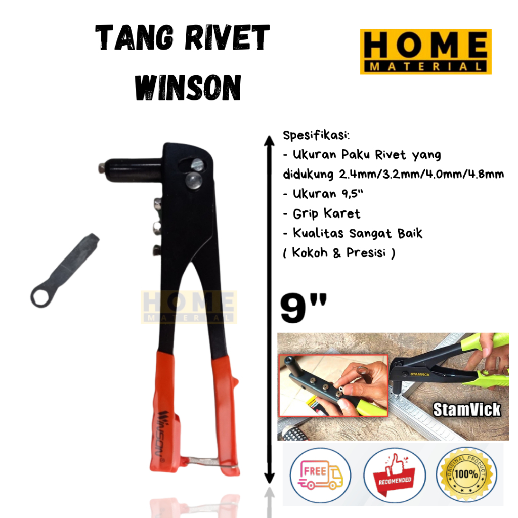 Jual Tang Rivet Alumunium Tembakan Gun Stang Rifet Ripet Besi Baja ...