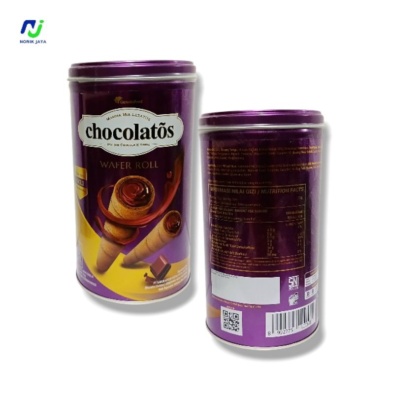 Jual Chocolatos Wafer Roll Kaleng Kecil@310g(WAFER ROLL RASA COKELAT ...