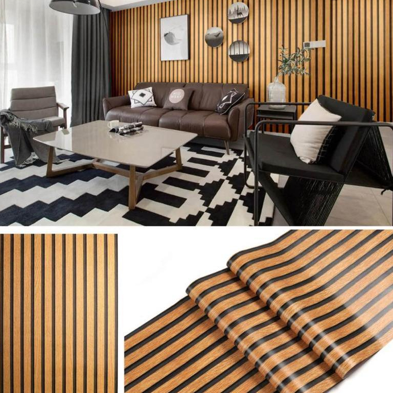 Jual WALLPAPER / STICKER DINDING MOTIF PANEL SERAT KAYU COKLAT | Shopee ...