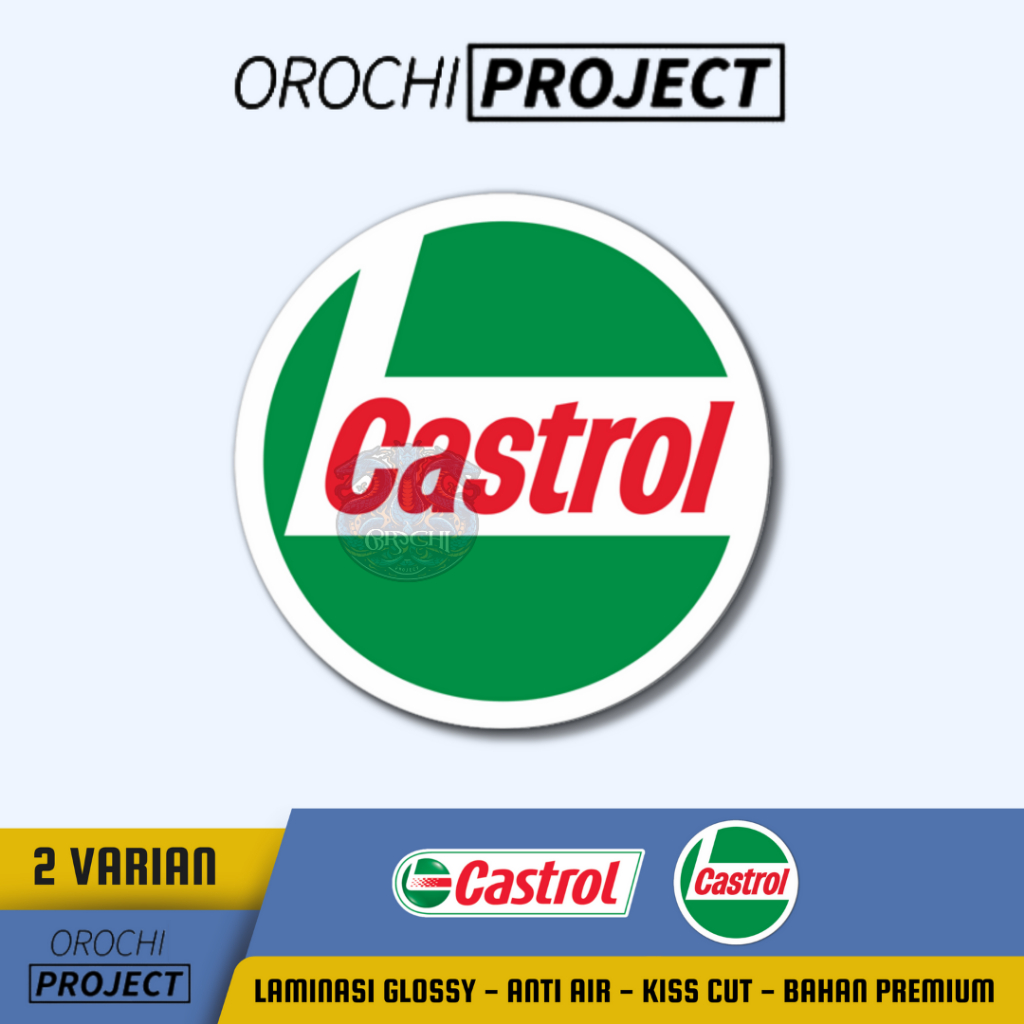Jual Sticker Stiker Brand Logo Oli CASTROL Engine Oil Vinyl Glossy Anti ...
