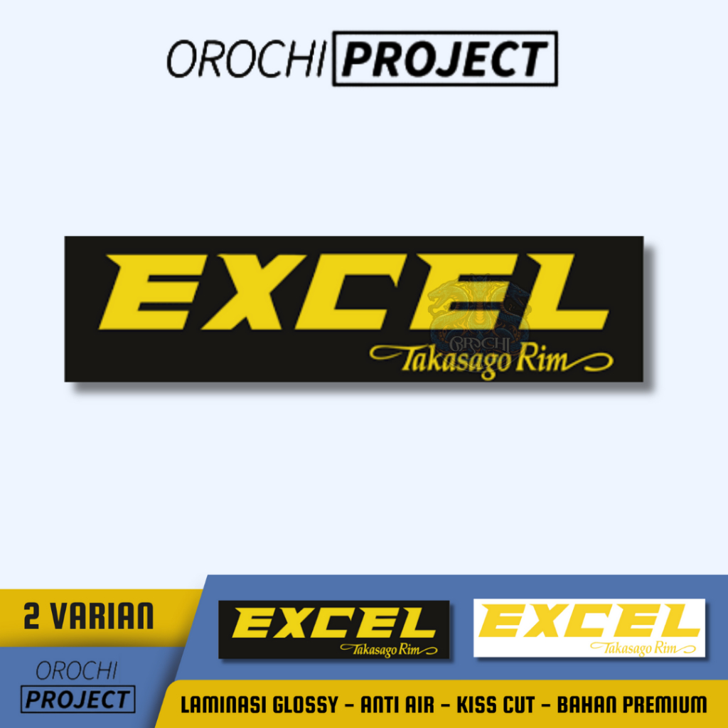 Jual Sticker Stiker Brand Logo Takasago EXCEL Rim Vinyl Glossy Anti Air ...