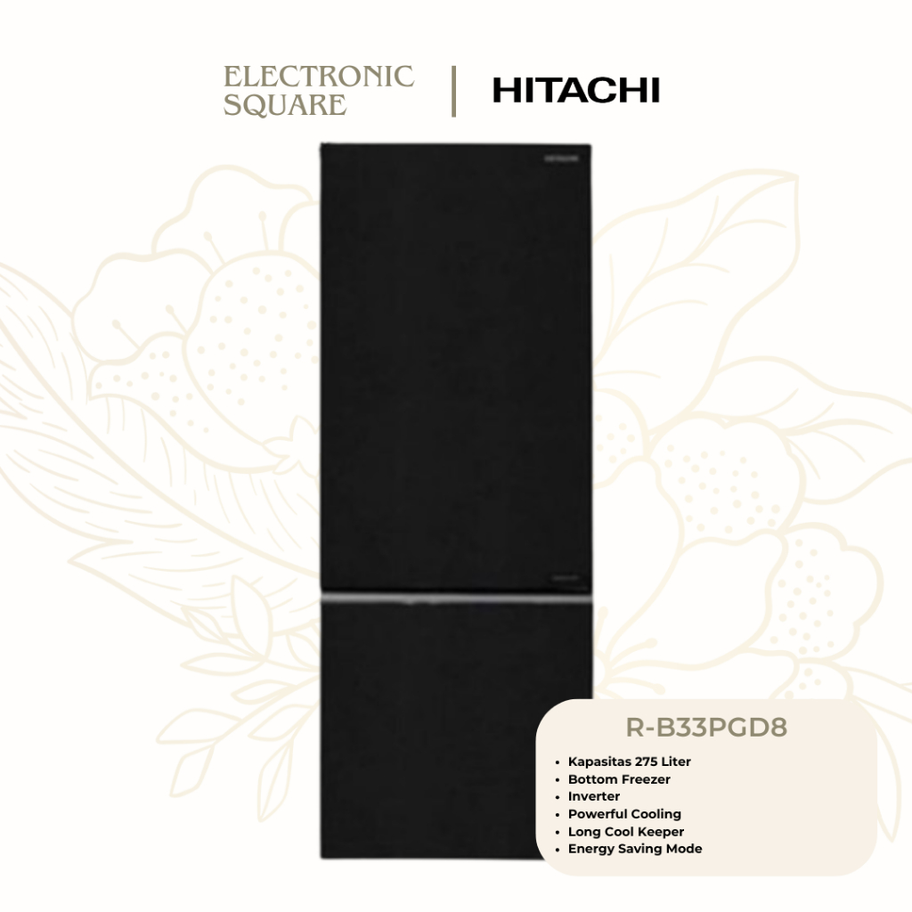 Jual Kulkas 2 Pintu Hitachi R-B33PGD8 Kapasitas 275 Liter Bottom Freezer | Shopee Indonesia