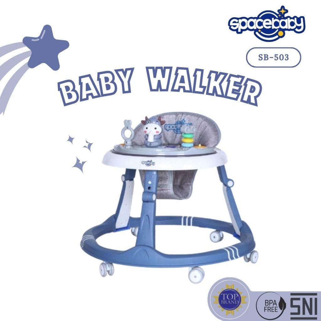 Jual Spacebaby Baby Walker Cow Alat Bantu Jalan Anak SB 503 | Shopee ...