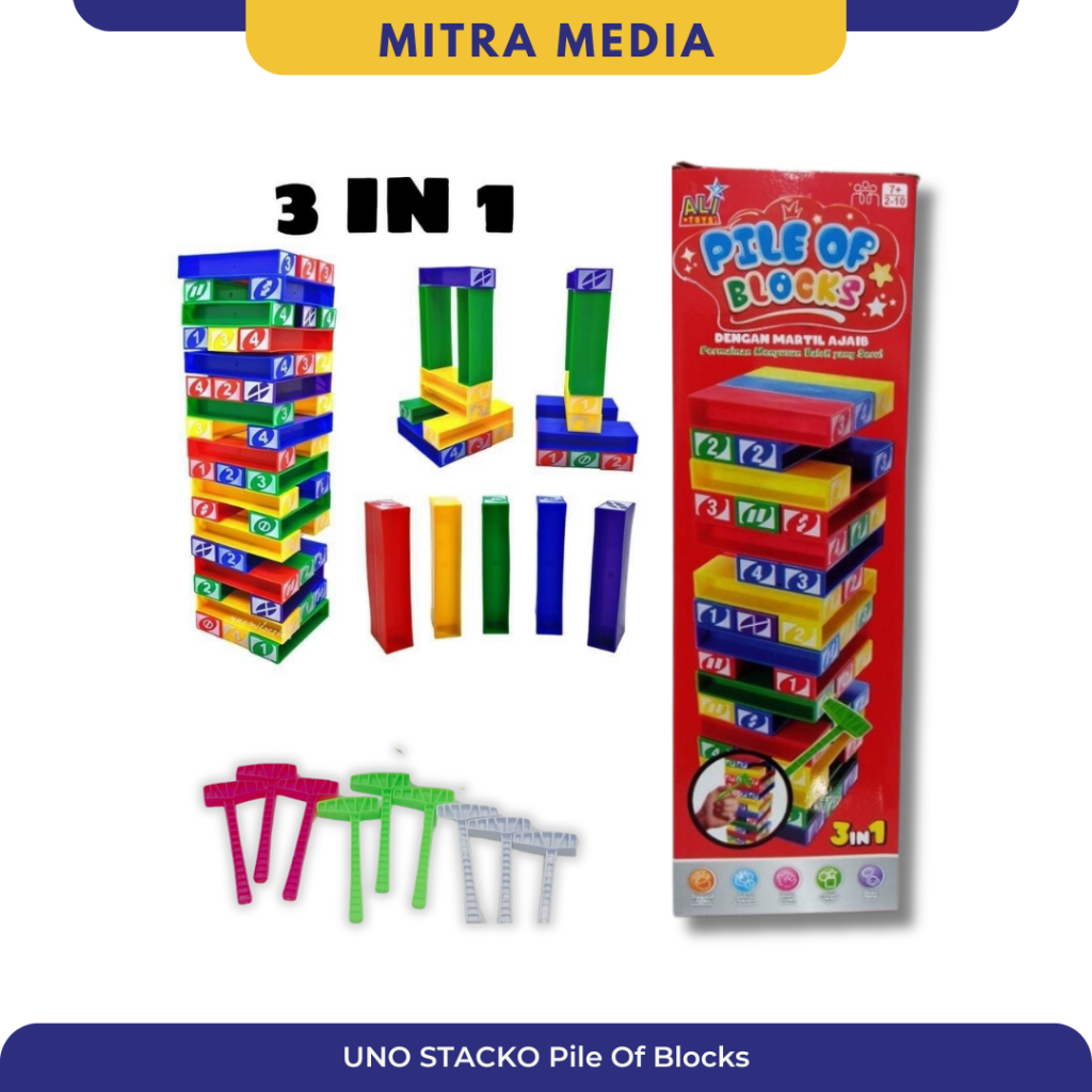 Jual Mainan Keluarga Blok Uno Stacko Pile Of Blocks/ Permainan Stacko ...