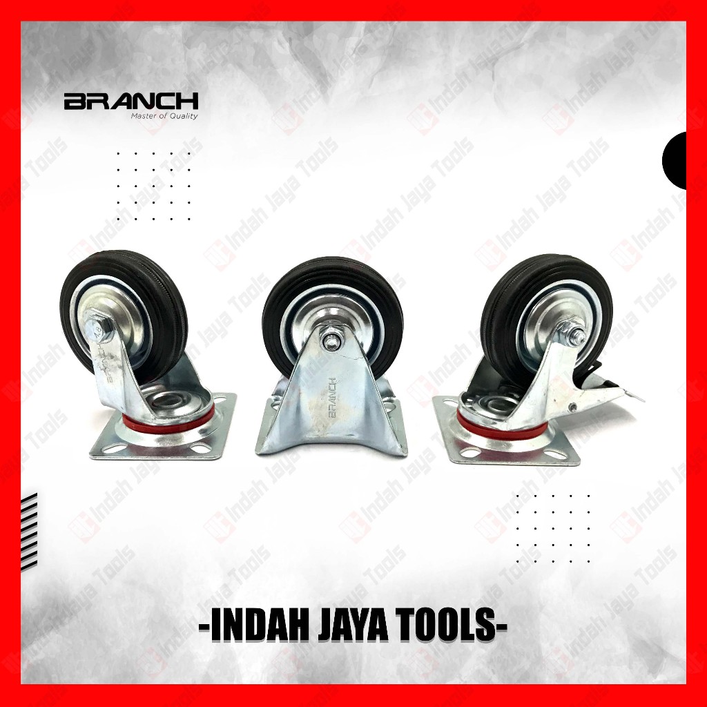 Jual Roda KARET HITAM 3 Inch HIDUP MATI REM Troli Kastor Caster Trolley ...