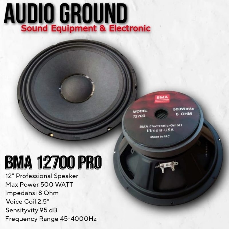 Jual SPEAKER KOMPONEN 12" BMA 12700 PRO ORI | Shopee Indonesia