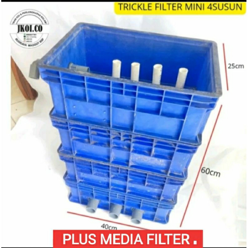 Jual TRICKLE BOX FILTER KOLAM IKAN 4SUSUN SMALL + MEDIA FILTER LENGKAP ...
