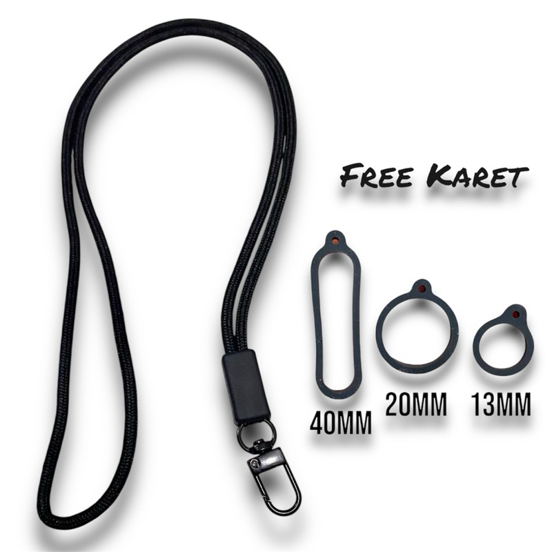 Jual Tali Lanyard Motif Pengait Besi Hitam Premium , Bisa Untuk Tali ...