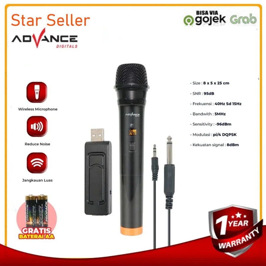 Jual ADVANCE Professional Wireless Microphone MIC - 101 | Shopee Indonesia