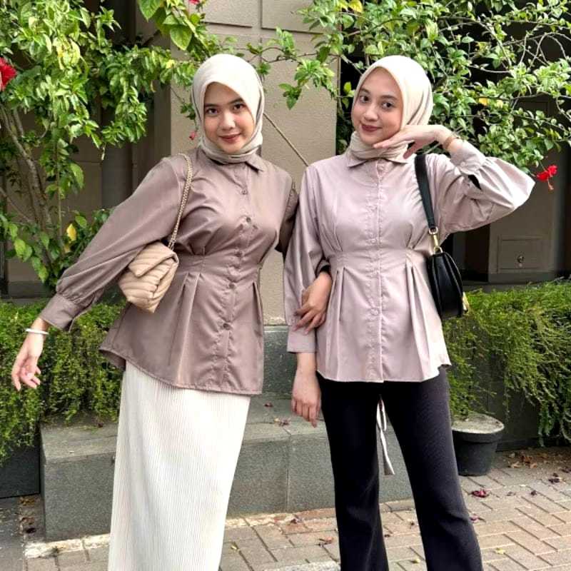 Jual Ellen Shirt - Blouse Wanita Korean Style Original Toyobo Import | Shopee Indonesia