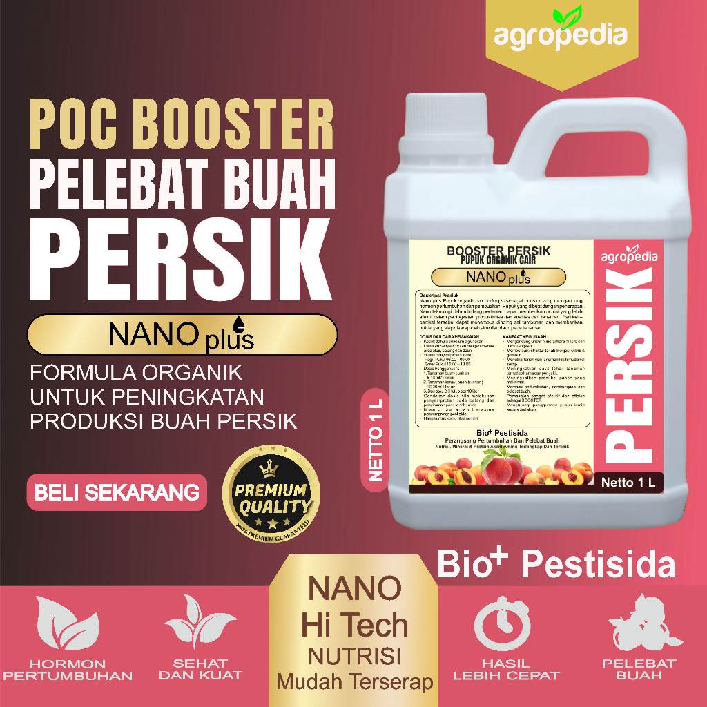 Jual NUTRISI BOOSTER Pupuk Persik Agar Cepat Berbuah, Super Pelebat Buah Persik, Pupuk ...
