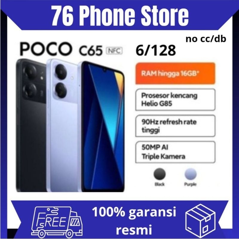 Jual Xiaomi Poco C65 6/128 Ram 6gb internal 128gb Garansi Resmi | Shopee Indonesia