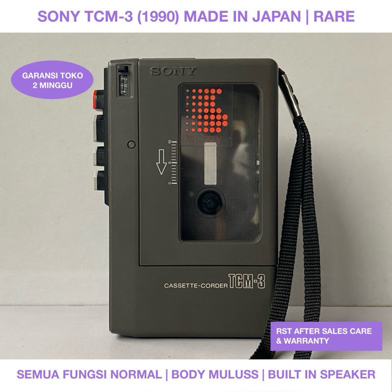 Jual VINTAGE WALKMAN | SONY TCM-3 (1990) ARMY, MADE IN JAPAN | BUILT IN ...