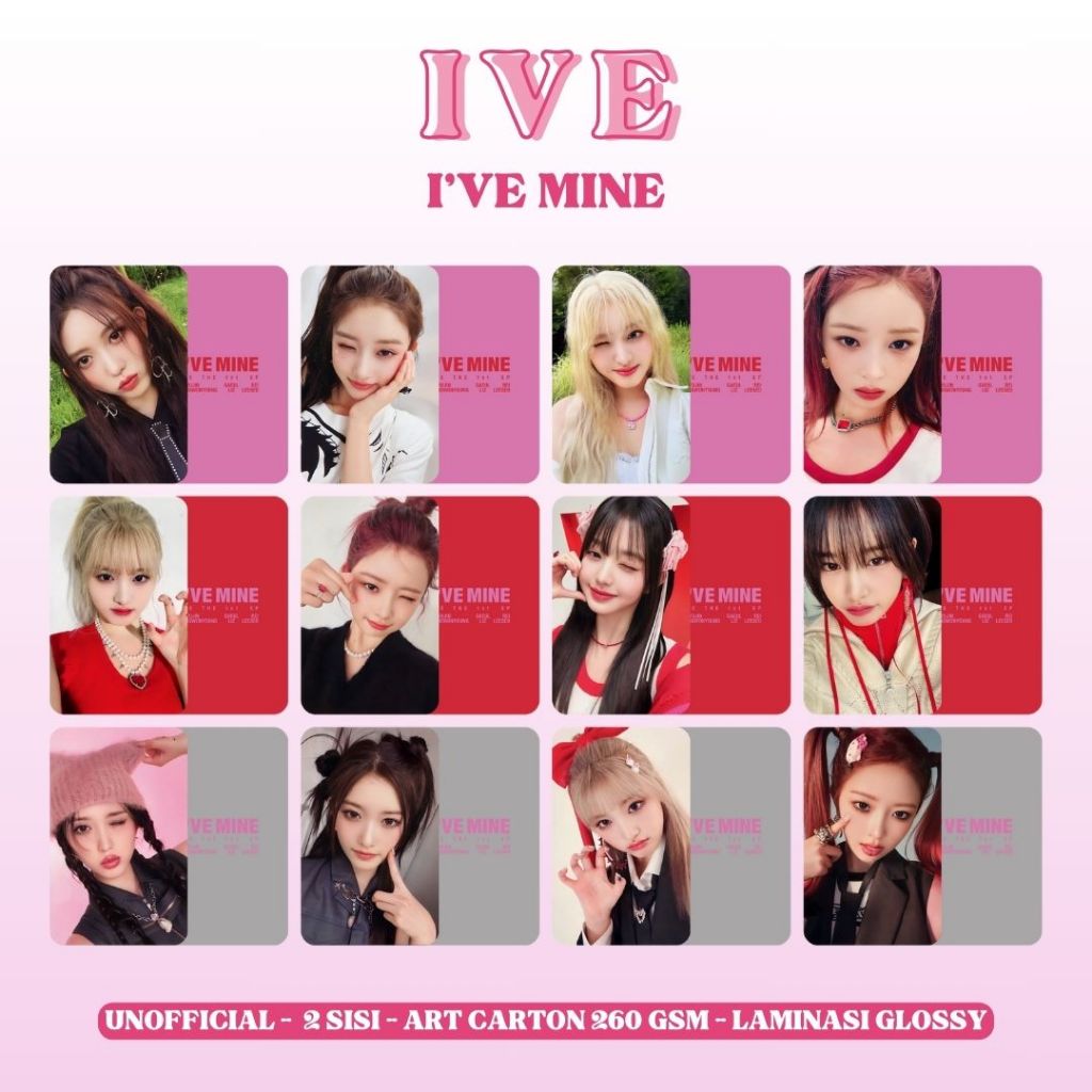 Jual Photocard IVE I'VE MINE - PC Premium 2 Sisi Kartu Kpop Merch Unofficial | Shopee Indonesia
