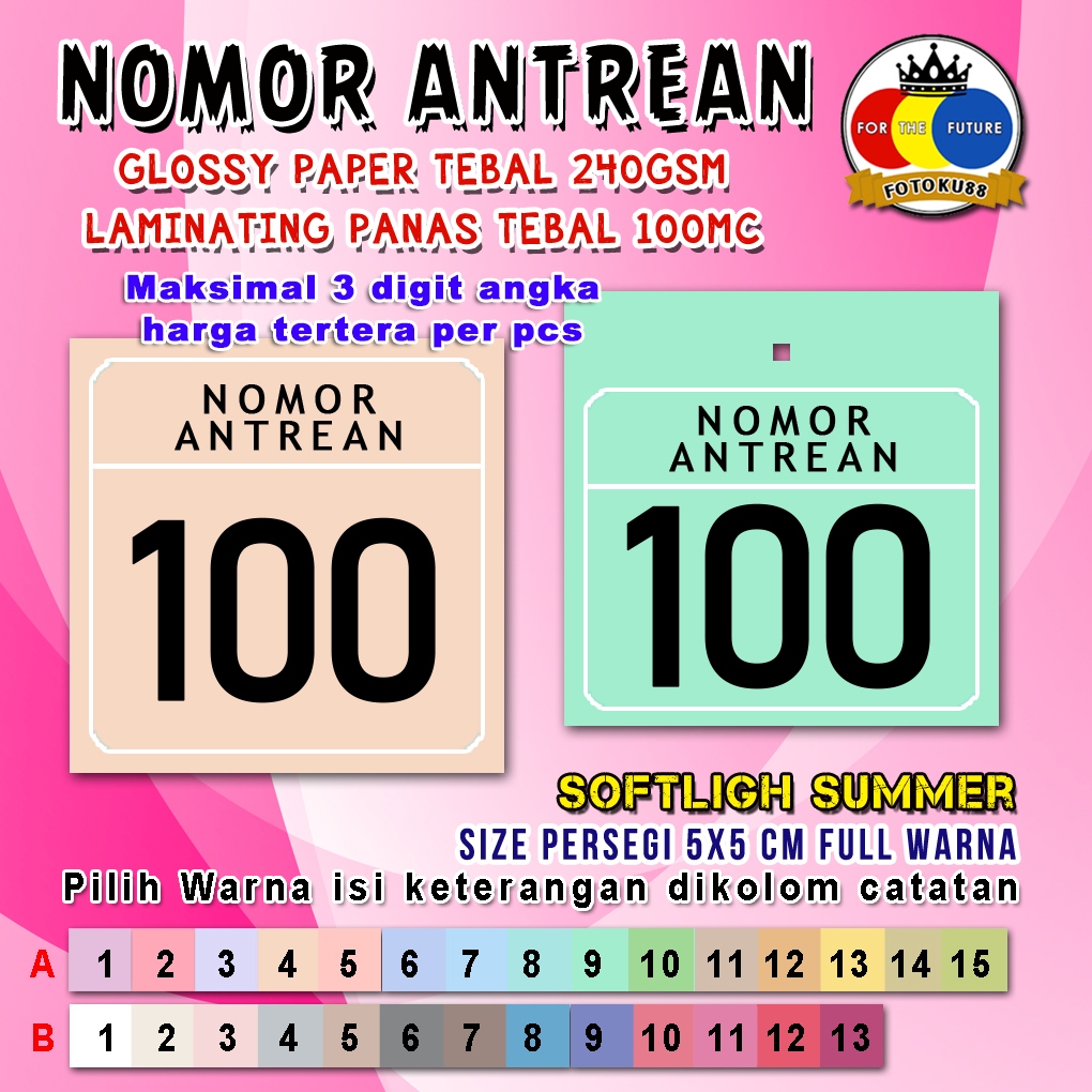 Jual Cetak Nomor Antrean - Nomor Loker - Nomor Live - Nomor Urut ...
