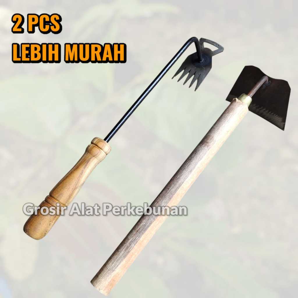 Jual Paket 2 Pcs Pencabut Rumput dan Cangkul Mini Gagang Kayu - Alat ...
