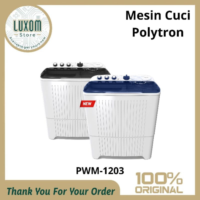 Jual Mesin Cuci Polytron PWM-1203 (12kg) /mesin cuci Polytron 2 tabung ...