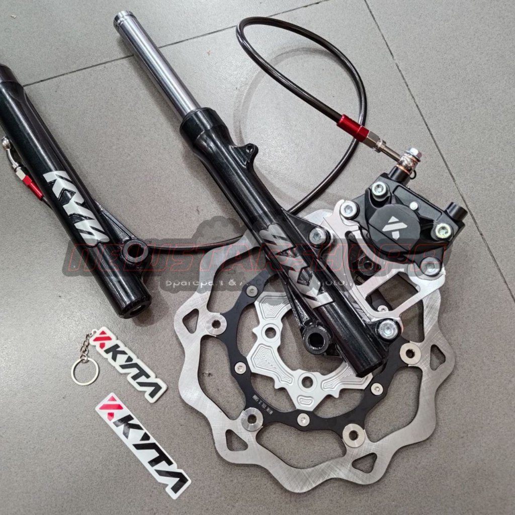 Jual Paketan Pengereman KTC 2 piston 2p Shockbreaker shock sok depan KYB Zeto Disc Piringan ...